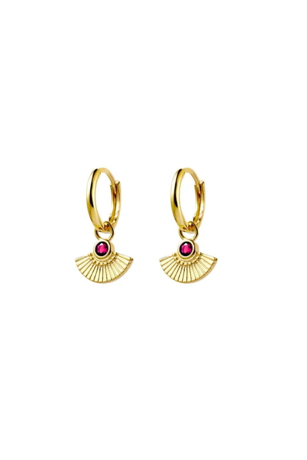 Sienna Huggie with Ruby Stone – Magpie Style